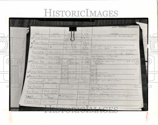 Robert Teeter Daily Schedule 1988 Vintage Press Photo Print - Historic ...