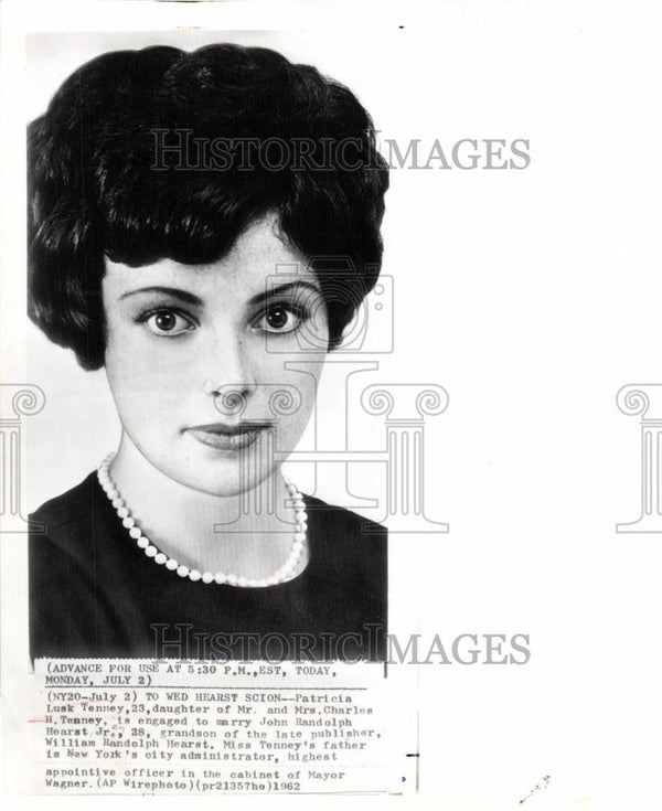 Patricia Lusk Tenney Hearst Scion 1962 Vintage Press Photo Print ...