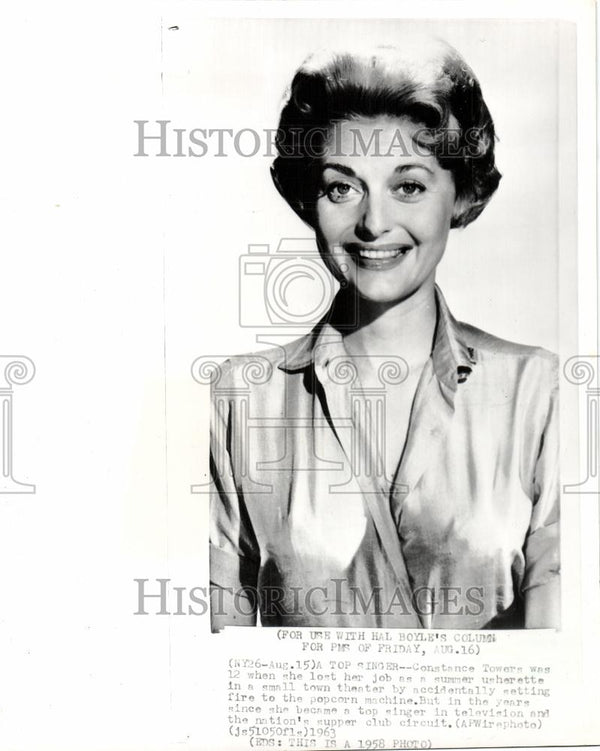 Constance Towers TV singer supper club 1963 Vintage Press Photo Print ...