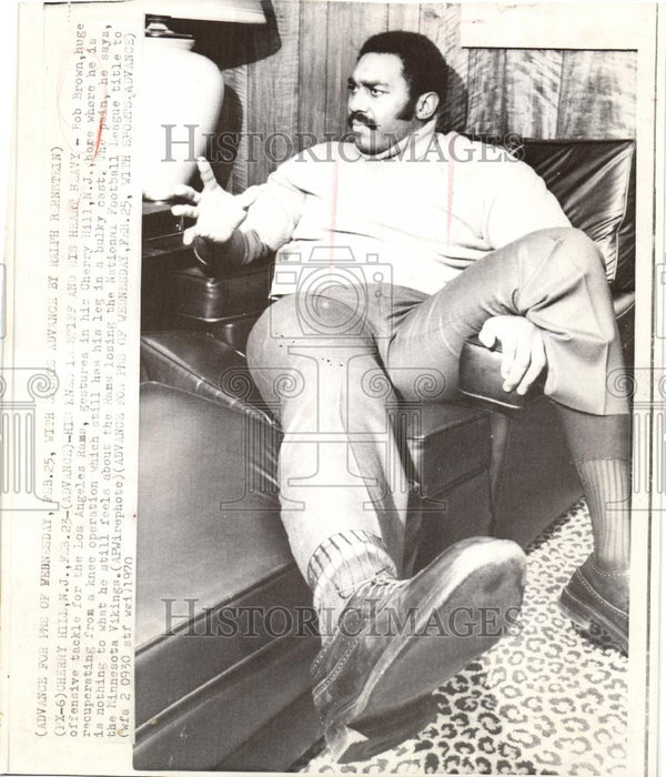 Bob Brown Los Angeles Rams Cherry Hill 1970 Vintage Press Photo Print ...