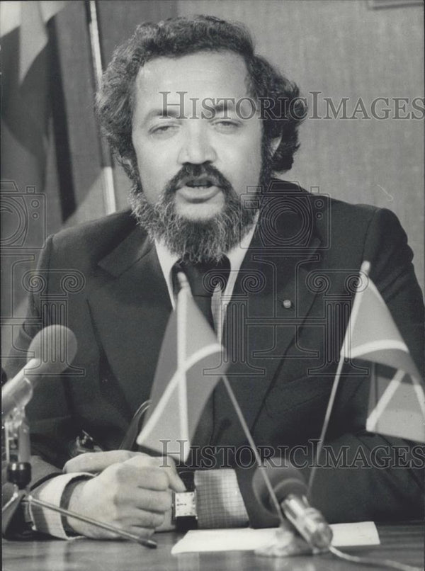 1977 Press Photo James Mancham, President, indian Ocean Seychelles, Lo ...