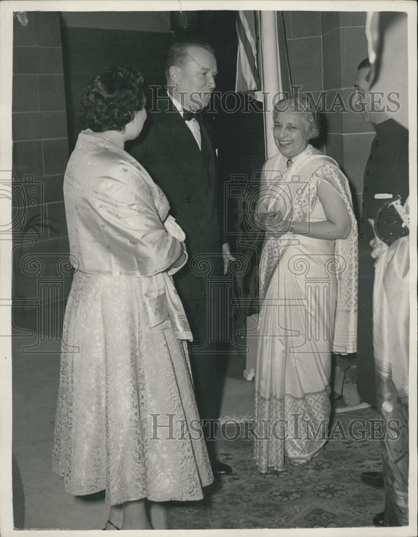 Soviet Amb Mr Malik & wife & Mrs. Pandit 1956 Vintage Press Photo Print ...