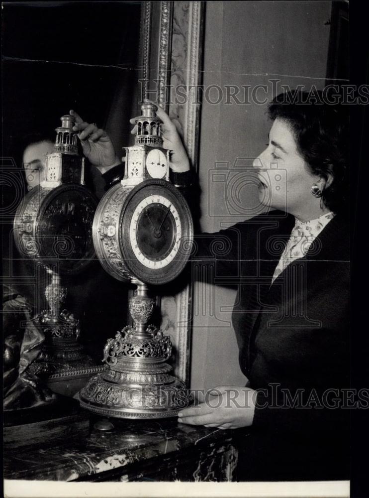 1957 Press Photo Ancient Clock XVI Century From Besancon Museum ...