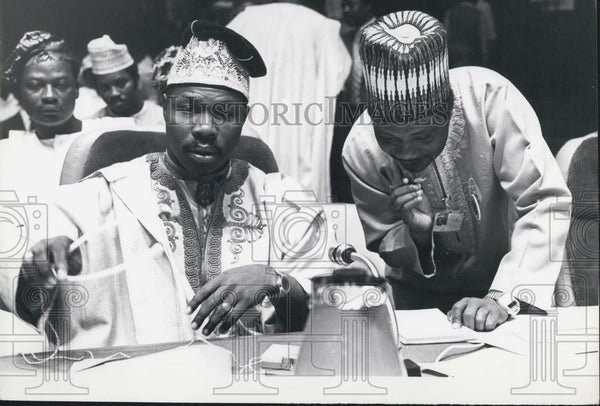 Press Photo Nigerian head of State Gen. Obasanjo at OAU Conference ...