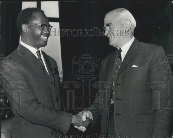 Press Photo Professor K.A. Busia pictured with Mr. Michael Stewart ...