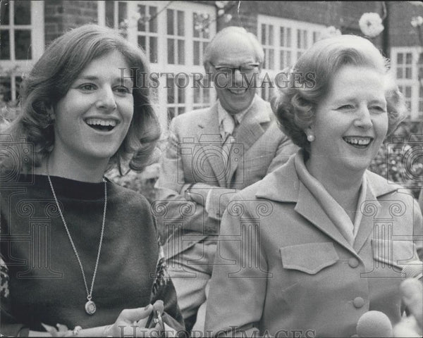 1979 Press Photo Mrs. Thatcher and daughter Carol & husband Donie ...