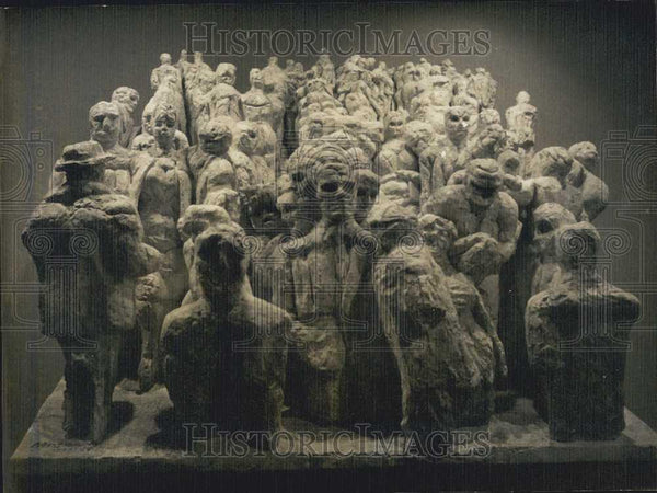1968 Press Photo "The Crowd" Sculpture by Raymond Masson Contemporary ...