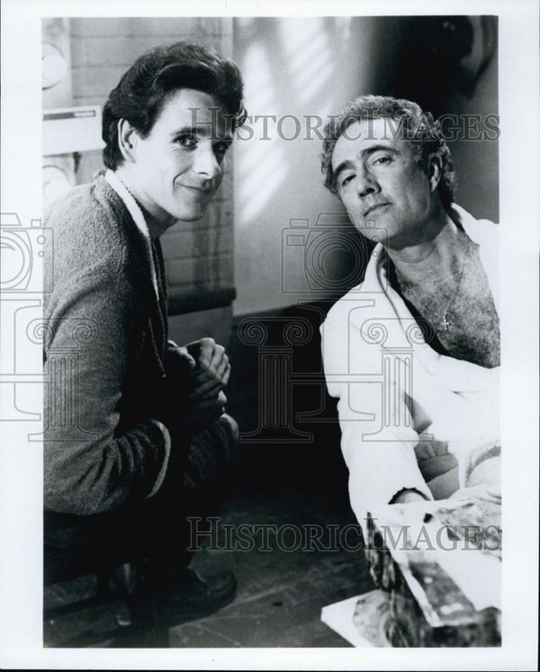1979 Press Photo Peter Evans and Ellis Rabb stars in the play "Old Sch ...