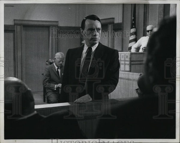 1962 Press Photo Actor Harry Townes in Court Room set of movie film sh ...