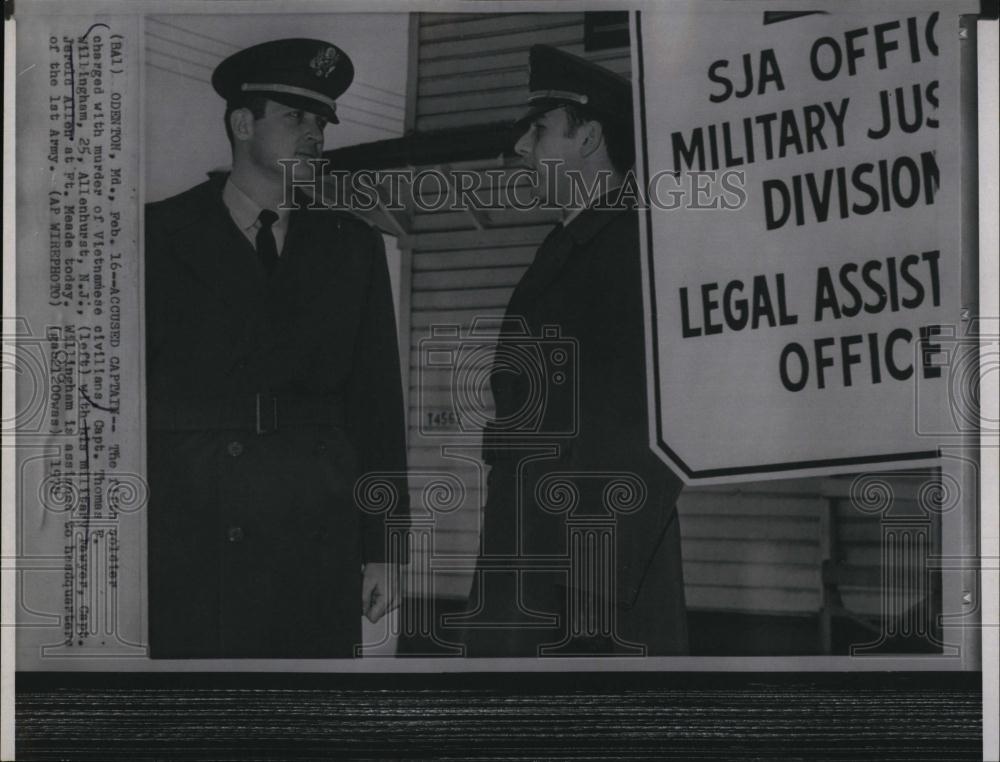 1970 Press Photo Capt Thomas F Willingham, Lawyer Capt, Jerold Allen ...