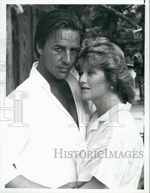 1987 Press Photo Actor Don Johnson & Judith Ivey Star In "Miami Vice ...