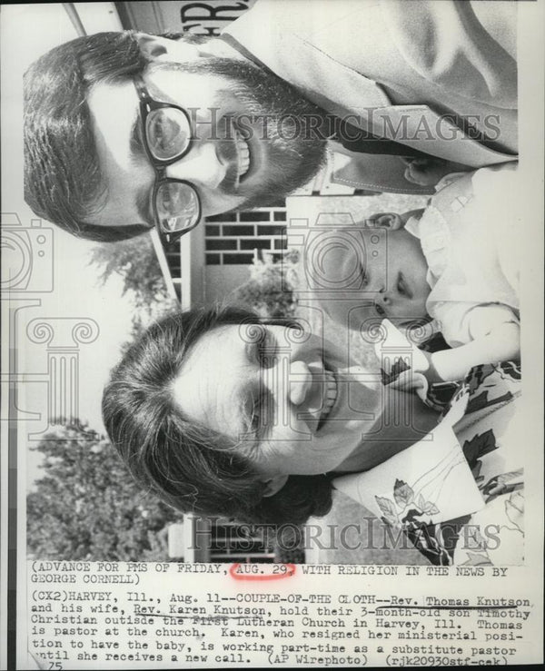 1975 Press Photo Rev Thomas Knutson & Rev Karen Knutson in Ill - RSL86 ...