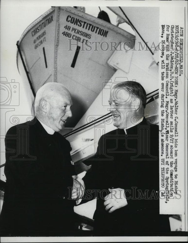 1962 Press Photo Bishop Christopher Weldon Leaving For Vatican Council ...