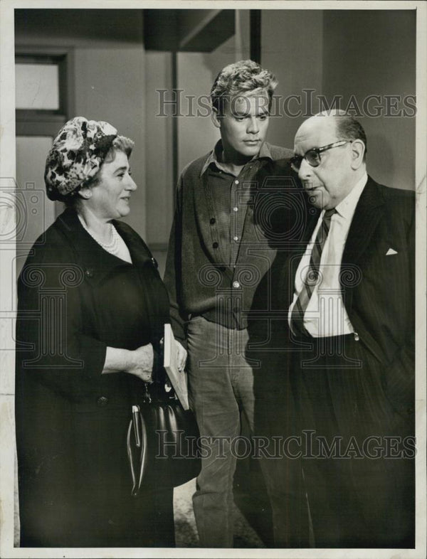 1961 Press Photo Gertrude Berg Actress Skip Ward Sir Cedric Hardwicke ...