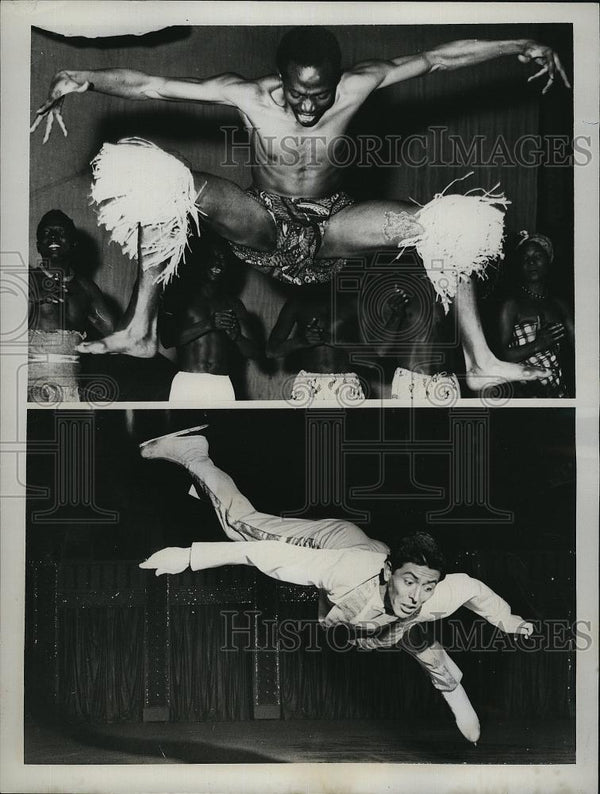 1956 Press Photo Dynah Mockey & Heinz Kroel, ballet dancers on stage ...