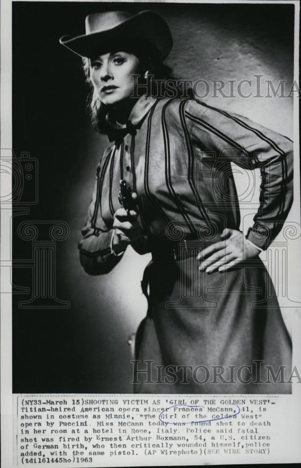 1963 Press Photo Opera Singer Frances McCann In "The Girl Of The Golde ...