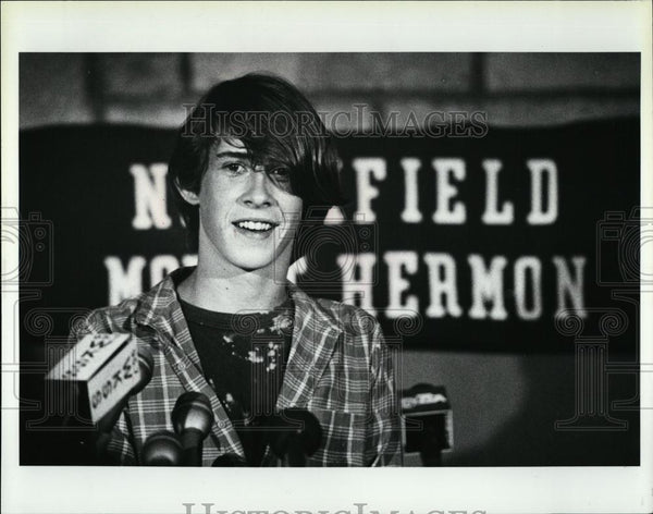 1986 Press Photo Caleb Daniloff son of Nicholas Daniloff Release Sovie ...