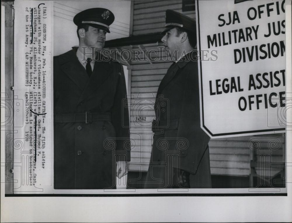 1970 Press Photo Capt Thomas F Willingham, Lawyer Capt Jeford Allen ...