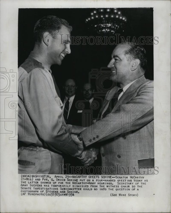 1954 Press Photo Senator McCarthy Pvt G DAvid Schine - RSL46659 ...