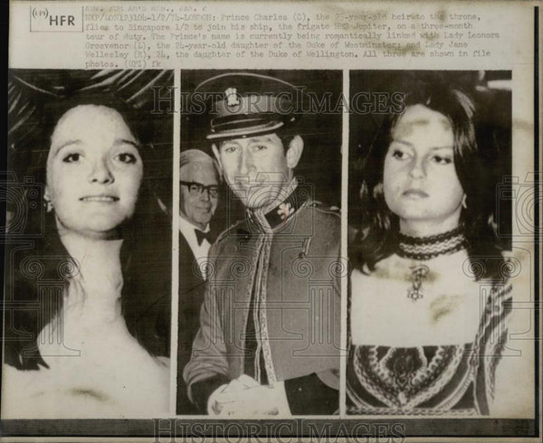 1974 Press Photo Prince Charles Lady Lenora Grosvenor Jane Wellesley L ...