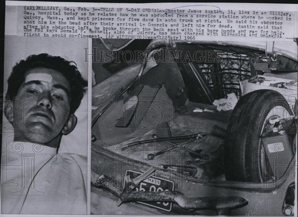 1966 Press Photo Chester James Austin in hospital after his kidnapping ...