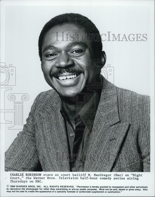 1984 Press Photo Actor Charlie Robinson on "Night Court" - RSL02211 ...