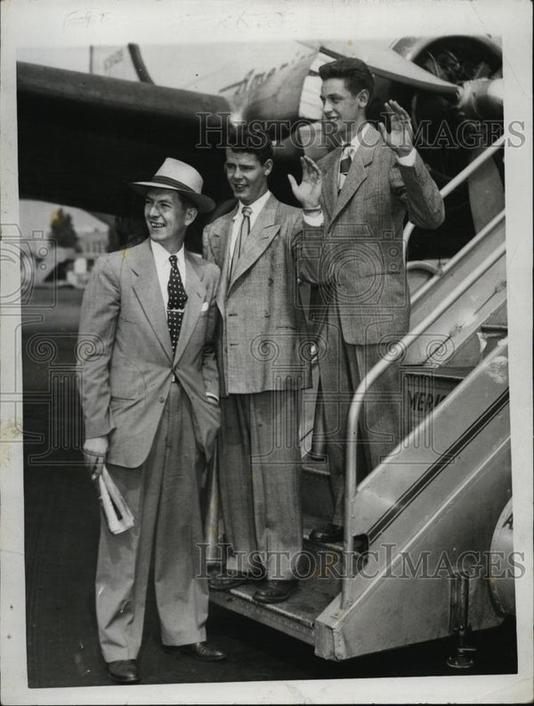 1948 Press Photo Jack Conway With Bert Freeman, Catcher & Bob Votolato ...