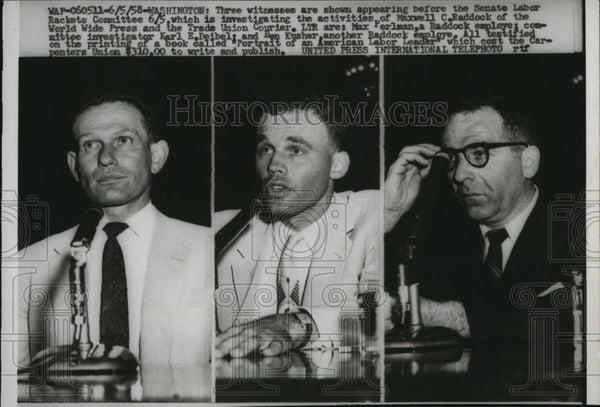 1958 Press Photo Max Perlman, Karl E Deibel, Ben Kusher - RSL88645 ...