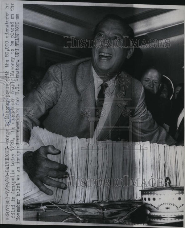 1968 Press Photo George R Mahoney, independent candidate for US Senate ...