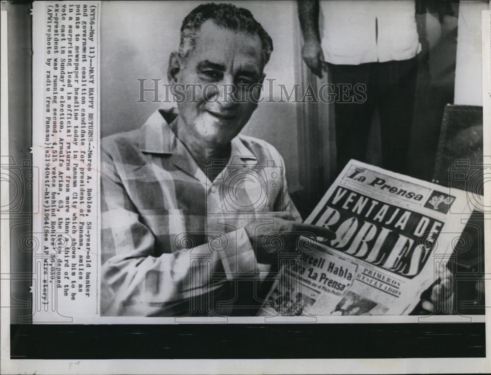 1964 Press Photo Marco Robles Banker Coalition Candidate President Pan ...