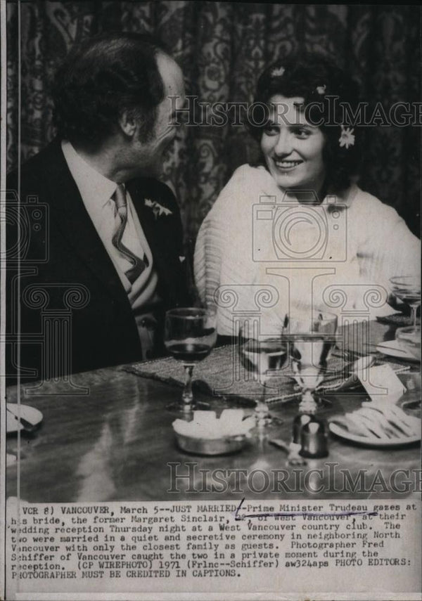 1971 Press Photo Prime Minister Trudeau Margaret Sinclair - RSL93455 ...