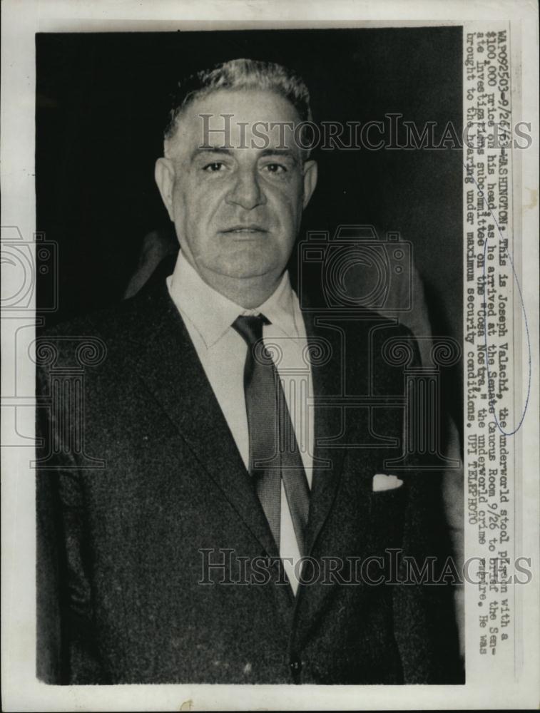1963 Press Photo Mobster Joseph Valachi Testifying Senate Hearings - R ...