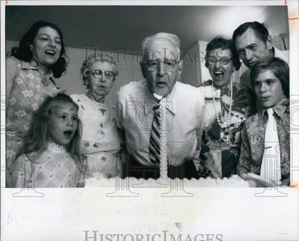 1975 Press Photo Leonard R Sturges celebrating his 100th birthday - RS ...