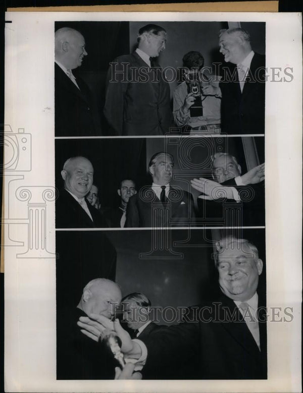 Nikita Khrushchev, Nikolai Bulganin, Sir Anthony Eden 1955 Vintage ...