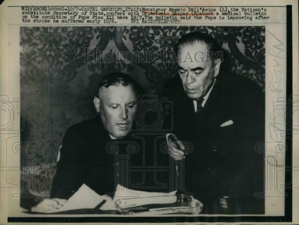 Monsignor Angelo Dell'Acqua Dr. Antonio Caspar 1958 Vintage Press Photo ...