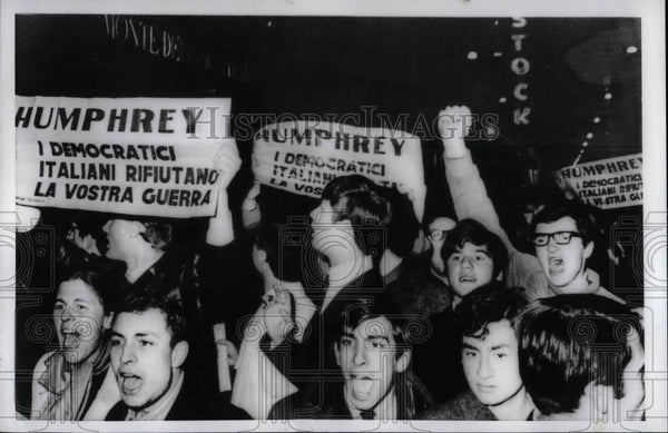 Demonstrators Protest Against Vice President Hubert Humphrey 1967 ...
