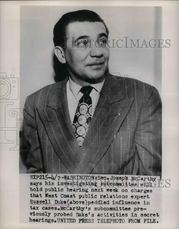 Russell Duke, West Coast Public Relations Expert 1953 Vintage Press ...