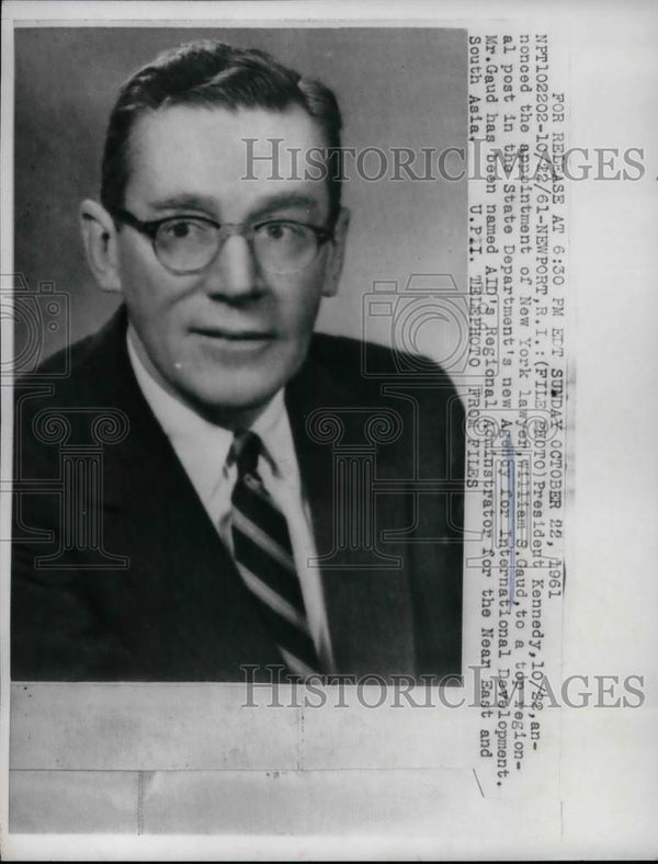 NY atty William S. Gaud, State Dept Agency for Int Development 1961 ...