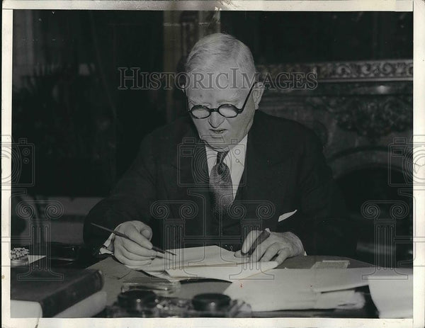 Vice President John Nance Garner Signs Work Relief Bill 1935 Vintage ...