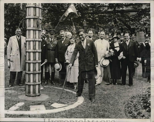 Governor Eugene Talmadge Touches Georgia Stone On NY Flag Day 1933 ...