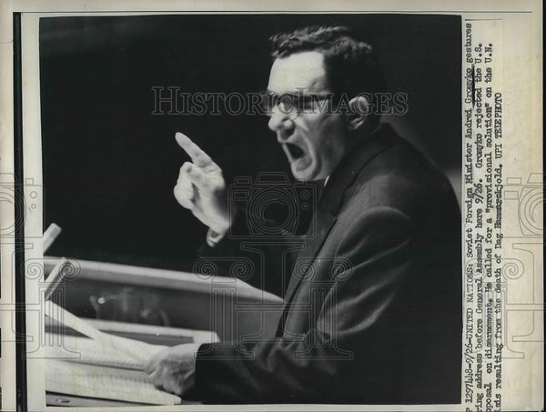 Soviet Foreign Minister Andrei Gromyko 1961 Vintage Press Photo Print ...