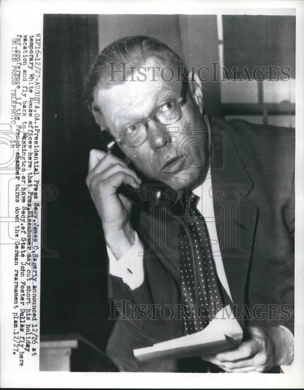 Presidential Press Secy. James C. hagerty Undated Vintage Press Photo ...