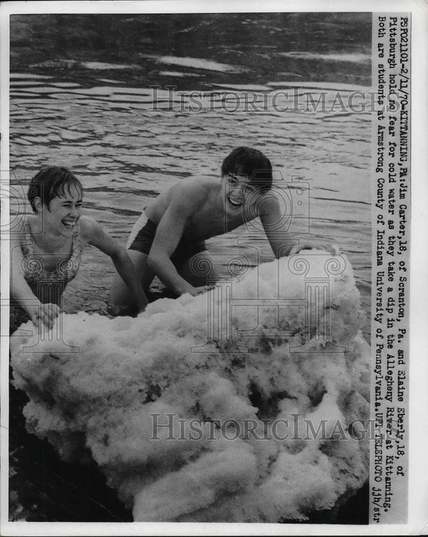 Jim Carter & Elaine Eberly In Cold Water Of Alleghney River 1970 ...