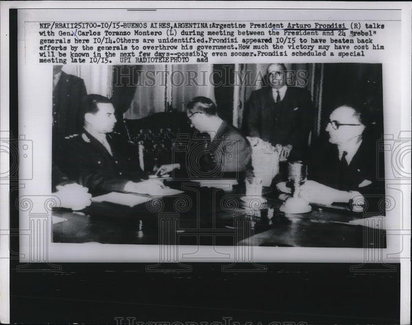 Argentine Pres. Arturo Frondizi, Gen. Carlos Toranzo Montero 1960 ...