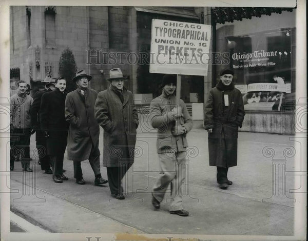 Picket Lines Chicago Typographical Union Local 16 1947 Vintage Press ...