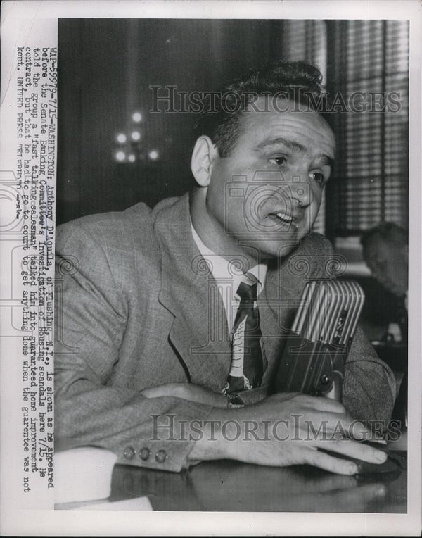 Anthony D'Aquila Before Senate Banking Committee Investigation 1954 ...