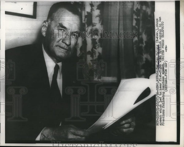 NV Senator George Malone Shows Speech That Led To Fight 1956 Vintage ...