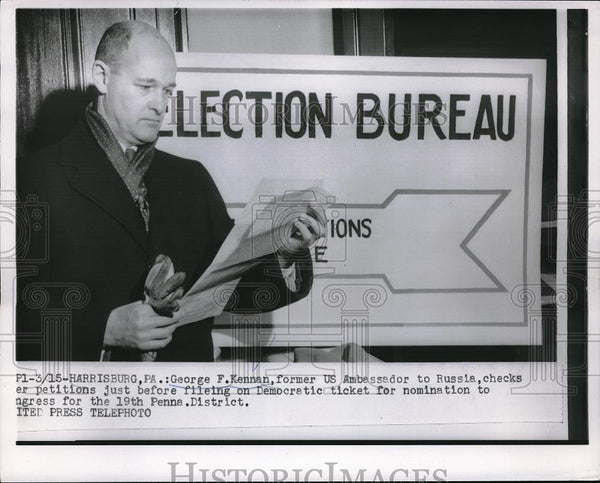 George F Kennan Former US Ambassador to Russia 1954 Vintage Press Photo ...