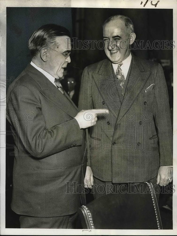 Sen. F. Van Nuys speaking with Raymond Moley 1937 Vintage Press Photo ...