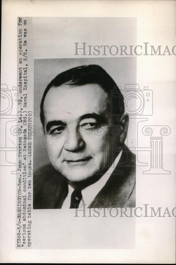 Senator John Overton Undergoes Surgery Abdominal Problem 1948 Vintage ...